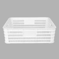 China Supermarket Plastic Multifunctional Fruit Basket Mesh Turnover PP Crate Fresh Vegetable Stackable Basket for sale