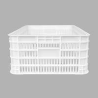 China Supermarket Plastic Multifunctional Fruit Basket Mesh Turnover PP Crate Fresh Vegetable Stackable Basket for sale