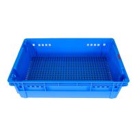 China Bread Moving Plastic Storage Basket with Mesh Food Grade Plastic Crate Stackable for sale