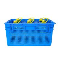 China Ventable Fruit Vegetable Basket for Customized Color Stacking and Nesting Plastic Crate for sale