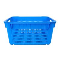 China PP Vegetable Fruit Nestable Basket Plastic Moving Crate with Mesh Food Grade Plastic Crate Stackable for sale