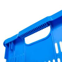 China PP Vegetable Fruit Nestable Basket Plastic Moving Crate with Mesh Food Grade Plastic Crate Stackable for sale