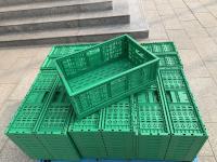 China Custom Orange Mesh Style Foldable Stackable Plastic Crate for Agricultural Restaurants for sale
