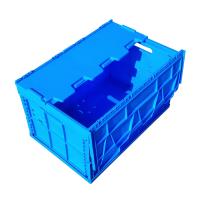 China Logistics Storage Solution Rectangle Solid Wall Tote Bins with Lid and PE/PP Material for sale