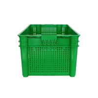 China Vented Collapsible Plastic Storage Crate for Durable and Lightweight Storage for sale