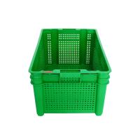 China Vented Collapsible Plastic Storage Crate for Durable and Lightweight Storage for sale