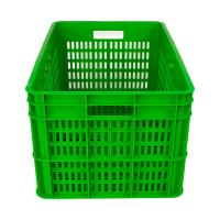 China Customized Logo Nestable Plastic Storage Crate for Stackable and Space-Saving Storage for sale