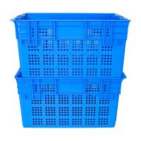 China 600x400x310mm Food Grade Solid Box Stackable Plastic Vegetable Crate for Safe Storage for sale