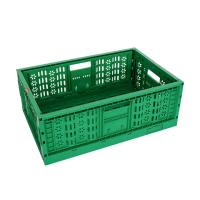 China Supermarket Orange Plastic PP Vented Vegetable Fruit Storage Container Stackable Basket for sale