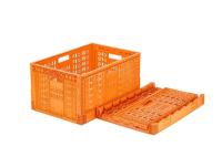 China Foldable Vented Crate Basket for Plastic Vegetable Fruits Solid Box Storage Solution for sale