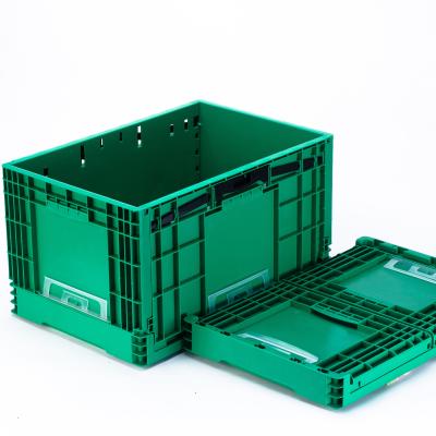China Caixa de plástico dobrável de recipiente de dobragem azul para soluções de armazenamento versáteis à venda