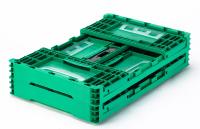 China 600*400*230mm Stackable Folding Container Collapsible Storage Box with Double Doors for sale