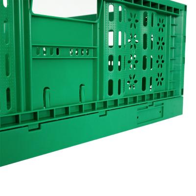 China Meerderevouwbare kratten voor tuingroenten Fruit Seafood Storage Plastic Crate Storage Te koop