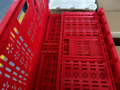 China Meerderevouwbare kratten voor tuingroenten Fruit Seafood Storage Plastic Crate Storage Te koop