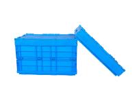 China Storage EU Industrial Logistic PP Turnover Nestable Stackable Tote Plastic Moving Box with Attached Lid for sale