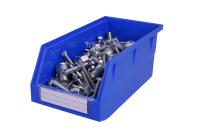 China Customized Logo Warehouse Storage Solid PP Box Small Parts Stackable Organizer Bin Plastic Shelf Bin for sale