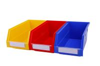 China Customized Logo Warehouse Storage Solid PP Box Small Parts Stackable Organizer Bin Plastic Shelf Bin for sale