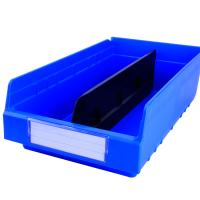 China Logo Customized Durable Stacking Plastic Shelf Storage Bin for Warehouse Organization for sale