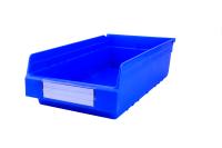 China Logo Customized Durable Stacking Plastic Shelf Storage Bin for Warehouse Organization for sale