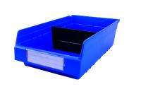 China Logo Customized Durable Stacking Plastic Shelf Storage Bin for Warehouse Organization for sale