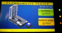 China Vertical Flammability Tester Textile Testing Instrument 220V 50Hz LCD Touch Screen for sale