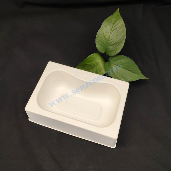 Quality Manufacture of electronic eye - care massage glasses' inner lining packaging bases with white sugarcane pulp pulp molding, which have the functions of shock resistance and fall prevention. for sale