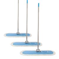 China Cleanroom Antistatic Microfiber Flat Mop 100% Polyester Class 1000-10 Steel Socket for sale