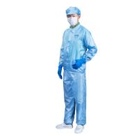 China ESD Cleanroom Coverall with <1×10¹¹Ω Resistance, 2% Carbon Fiber Antistatic Work Clothing for sale