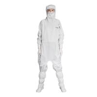 China ESD Cleanroom Coverall with <1×10¹¹Ω Resistance, 2% Carbon Fiber Antistatic Work Clothing for sale
