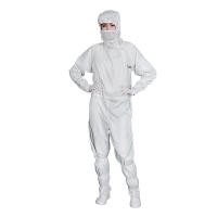 China ESD Cleanroom Coverall with <1×10¹¹Ω Resistance, 2% Carbon Fiber Antistatic Work Clothing for sale