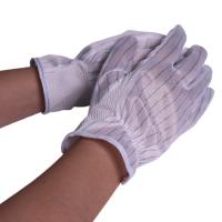 China ESD Safe Anti Static Clean Room Gloves Conductive Polyester Cotton 10⁶-10⁹ Ω for sale