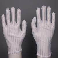 China ESD Safe Anti Static Clean Room Gloves Conductive Polyester Cotton 10⁶-10⁹ Ω for sale