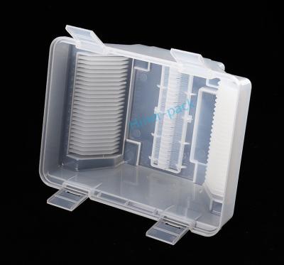 China 8 Inch Vertical Wafer Cassette Box Semitransparent PP Material Wafer Storage Box SGS Compliant for sale