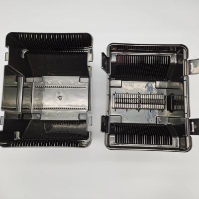China Caja de envío de obleas negras de 8 pulgadas 25 ranuras ESD PP Material ecológico Ampliamente utilizado en el campo de los semiconductores en venta