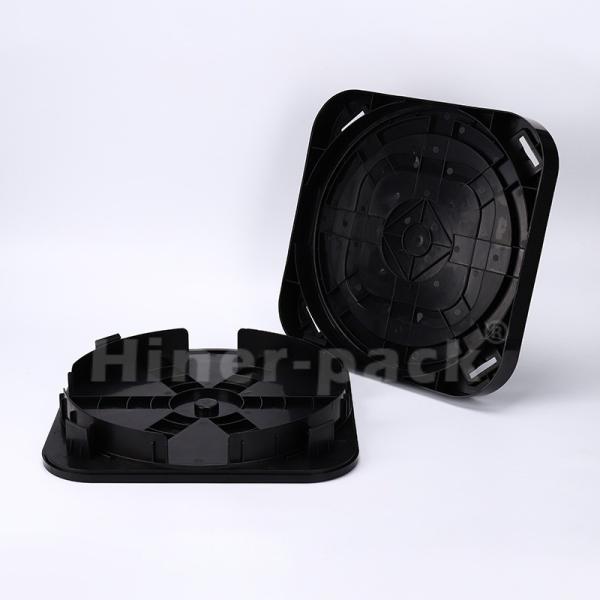 Horizontal 300mm Wafer Carrier Canisters Box Conductive Black PP Material