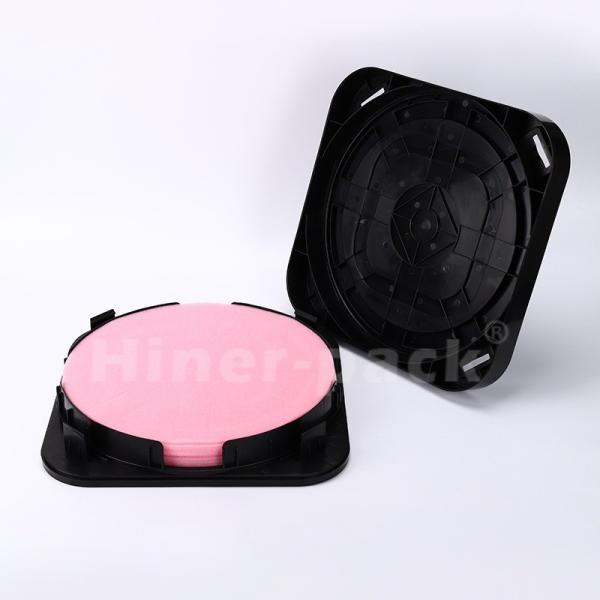 Horizontal 300mm Wafer Carrier Canisters Box Conductive Black PP Material