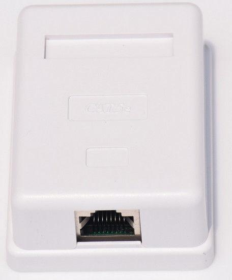 2 Port Network Wall Outlet Socket Surface Mount Box RJ45 CAT5E CAT6 White Color