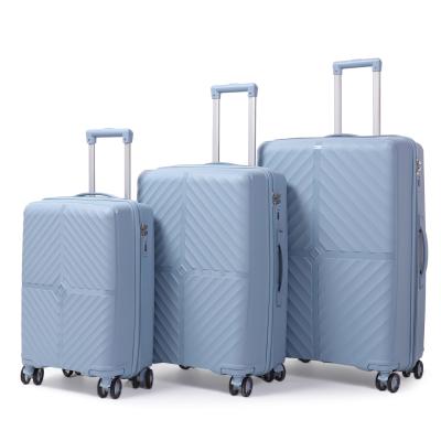 China 3pcs PP Luggage Set with 360° Double Wheels and TSA Lock for Long-Distance Travel for sale