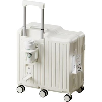 China Children's Small Sitting Suitcase Trolley case Portable Thickened Password Box Luggage With Cup Holder Hook for sale