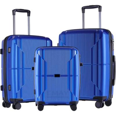 China 3-Piece Ultra-Light Scratch-Proof PP Trolley Luggage Set Large Capacity for Students for sale