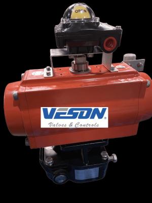 China ISO5211 DIN3337 Scotch Yoke Pneumatic Actuator with 2-8 Bar Operating Pressure Anodized Surface and 32 To 400 Size Range for sale