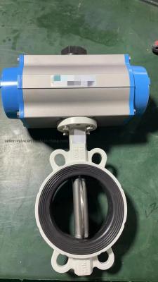 China Aluminum Pneumatic Butterfly Valve Wafer Type ISO5211 Standard for sale