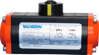 China Hard Anodized Aluminum Pneumatic Actuator with ISO5211 & DIN3337 Standard and Travel Adjustment ±5º for sale