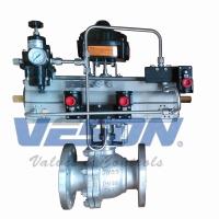 China 3-Position Pneumatic Actuator Ball Valve with 90° Rotation and Adjustable Stops for Material Loading Systems for sale