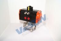 China Double Acting Pneumatic Air Actuator 90° Rotation 3 Position Aluminum Alloy for sale