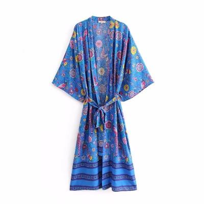 China Plus Size Women Long Kimono Cotton Cover Ups for sale