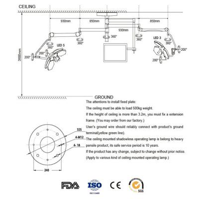Cina Luci chirurgiche Shadowless del LED con le lampadine di Osram, lampada della sala operatoria con la macchina fotografica del braccio in vendita