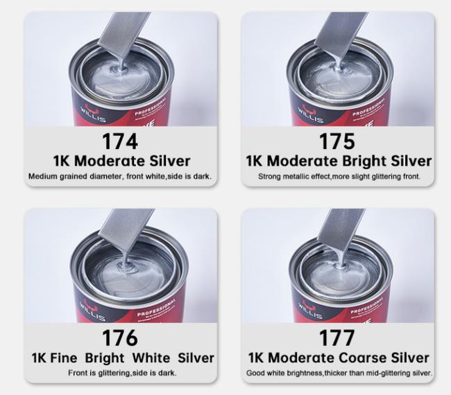 Mixed Blue Shining Silver Metallic Automotive Paint Heat Resistant Silver Pigment Acrylic Lacquer Spray Paint 9