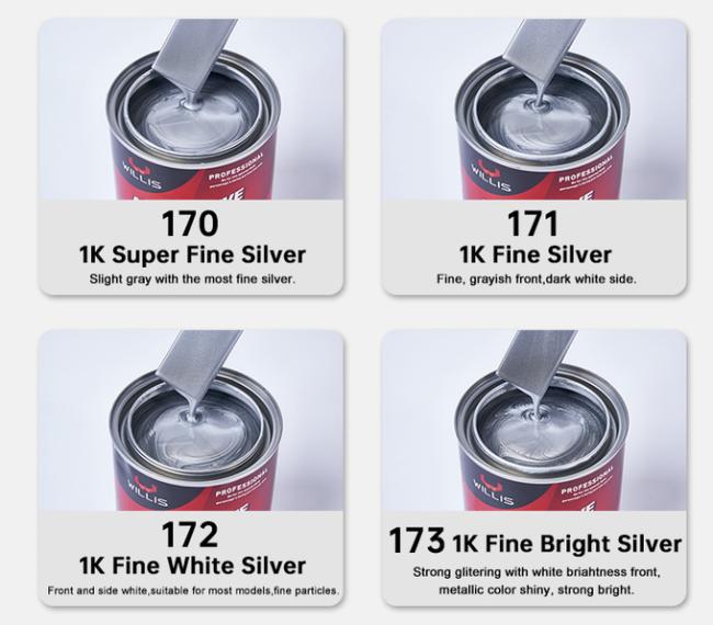 Mixed Blue Shining Silver Metallic Automotive Paint Heat Resistant Silver Pigment Acrylic Lacquer Spray Paint 8