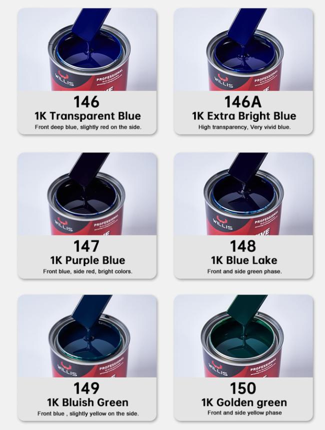 Blue Fast Drying Solid White 1K Base Auto Refinish Paint Metallic Blue Car Paint 	Spray Primer Metallic Auto Paint Color 10
